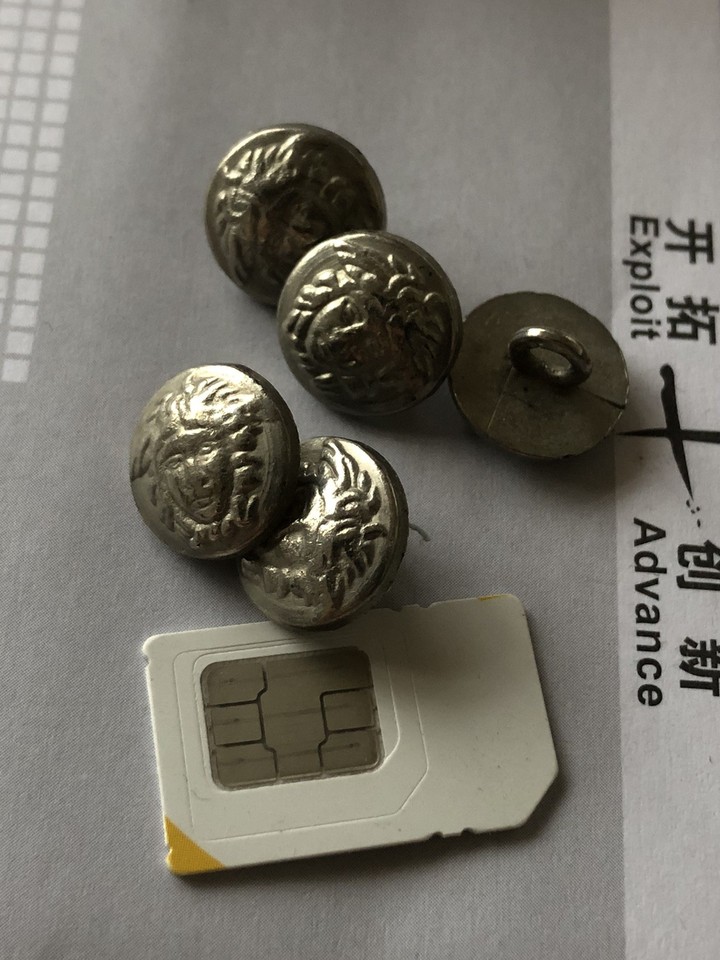 Set Of 5 Versace Replacement Buttons Medusa Head Silvertone | eBay