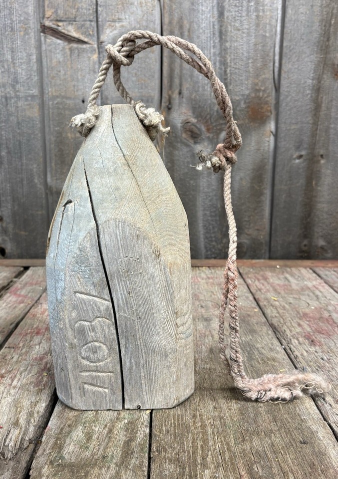 Vintage 13” Weathered Wood MAINE Lobster Buoy Rustic Nautical Home ...