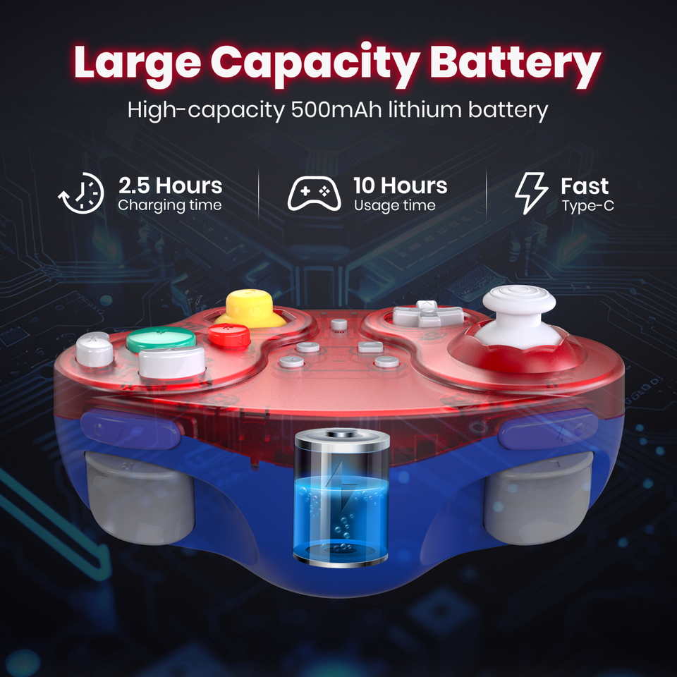 2.4G Wireless Gamecube Controller for Nintendo Gamecube GC Rechargeable ...