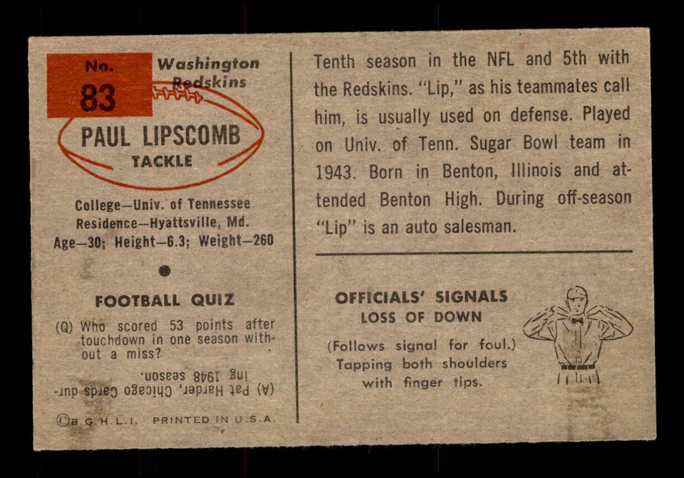 1954 Bowman #83 Paul Lipscomb NM+ | eBay