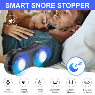 Anti Snoring Device Sleep Aid Smart Snore Stopper Electric Stop Snoring ...
