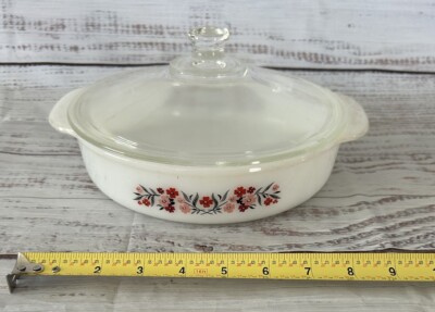 Vintage Fire-King 467 Oval 1.5qt Casserole Baking 8" Dish Primrose ...