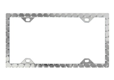 3D CHROME DIAMOND PLATED METAL LICENSE PLATE FRAME | eBay