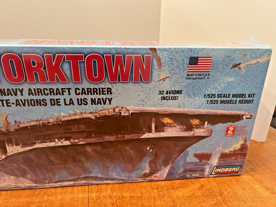 USS YORKTOWN WWII U.S. NAVY AIRCRAFT CARRIER 1/525 MODEL KIT LINDBERG ...