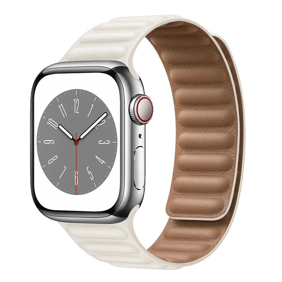 PU Leather Link Strap For Apple Watch Band Magnetic Loop iWatch Series ...