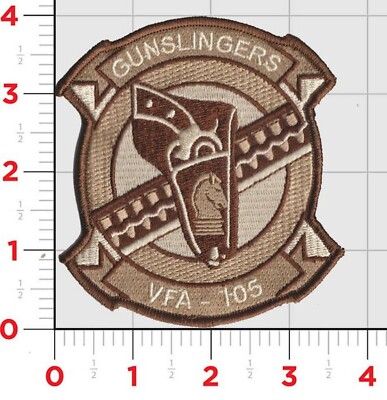 4" NAVY VFA-105 GUNSLINGERS WING SQUADRON DESERT MILITARY EMBROIDERED ...