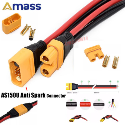 Amass AS150U Female Male Anti Spark Plug UAV Connector 35CM 8AWG ...
