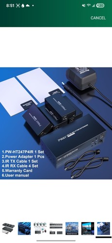 PWAYTEK HDMI Extender Splitter 1x4 HD 4K @60Hz Over CAT5/CAT6/CAT7 | eBay