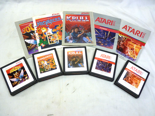 ATARI 2600 Game Lot KRULL KANGAROO JOUST PHOENIX RAIDERS ARK w/ Manuals ...