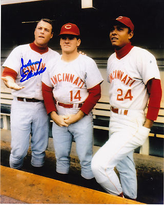 JOHNNY EDWARDS CINCINNATI REDS W/ PETE ROSE, TONY PEREZ ACTION SIGNED ...