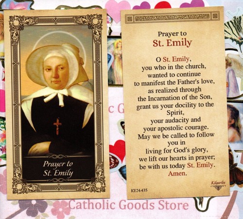 Saint Emily with Prayer to St. Emily - Paperstock Holy Card | eBay