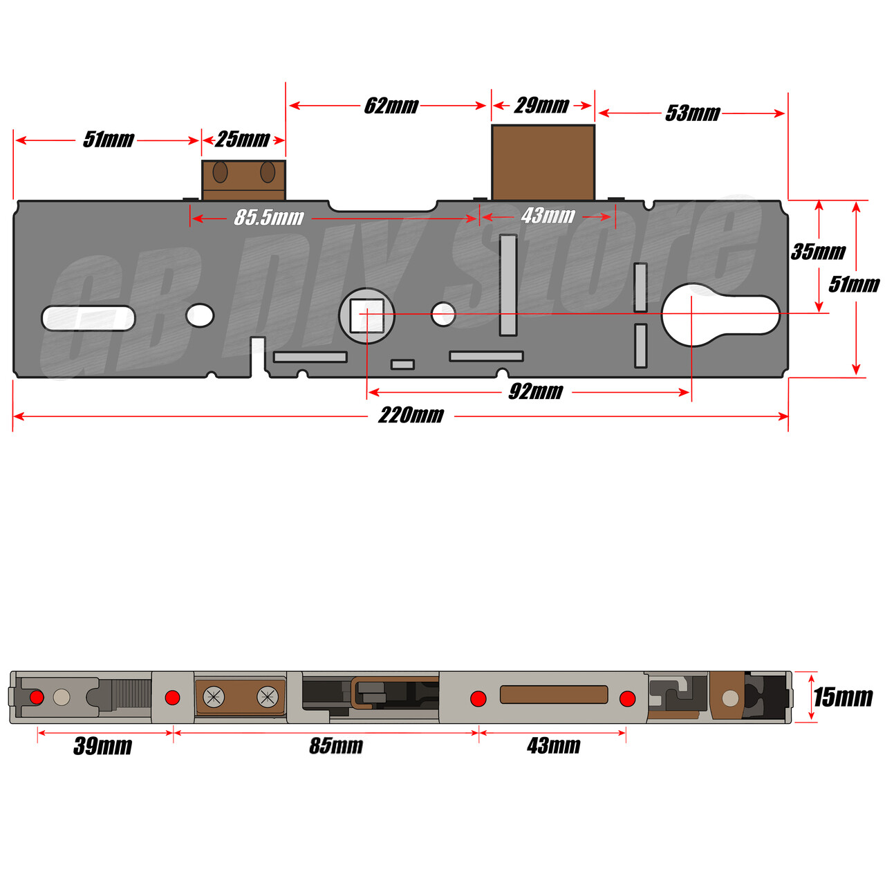 ERA Saracen Gearbox Door Lock Centre Case Replacement uPVC Mechanism ...
