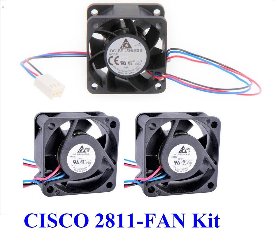 3x Cisco 2811 Fans; 2811 Router Replacement Fan Kit, ACS-2811-FAN-KIT ...