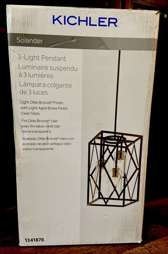 KICHLER Solander 1341876 3 Light Pendant Light Olde Bronze Finish | eBay