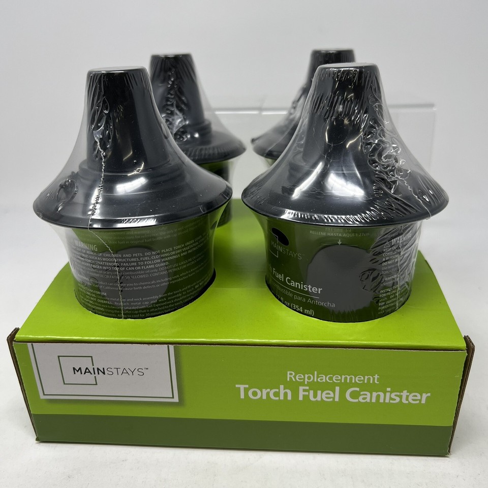 Lot of 4 Mainstays Torch Fuel Canister Replacement 12 fl oz Metal with ...