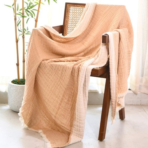 Cotton Throw Sofa Couch Blanket Throws For 4 Layered Reversible And ...
