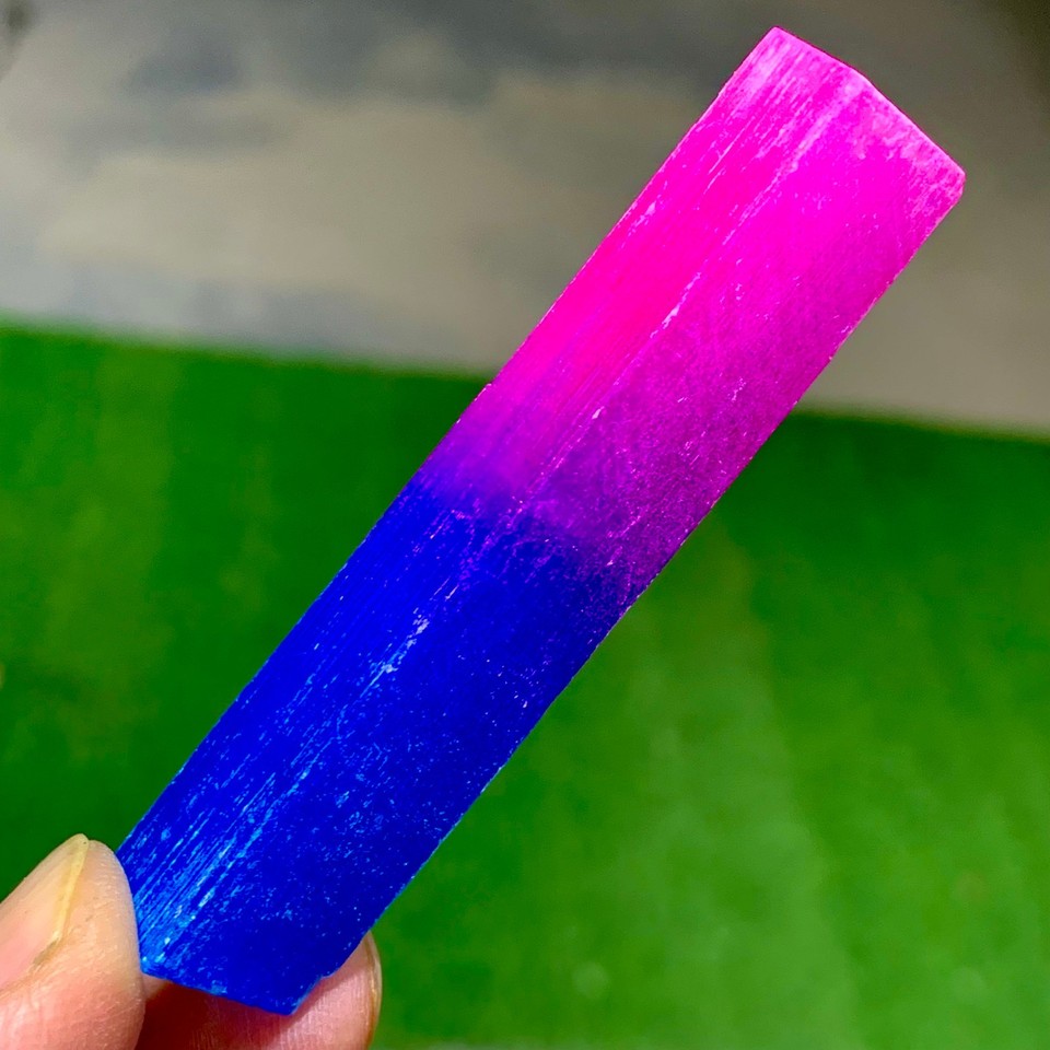 13G Gypsum Selenite stone electroplating colorful Crystal Reik Healing ...