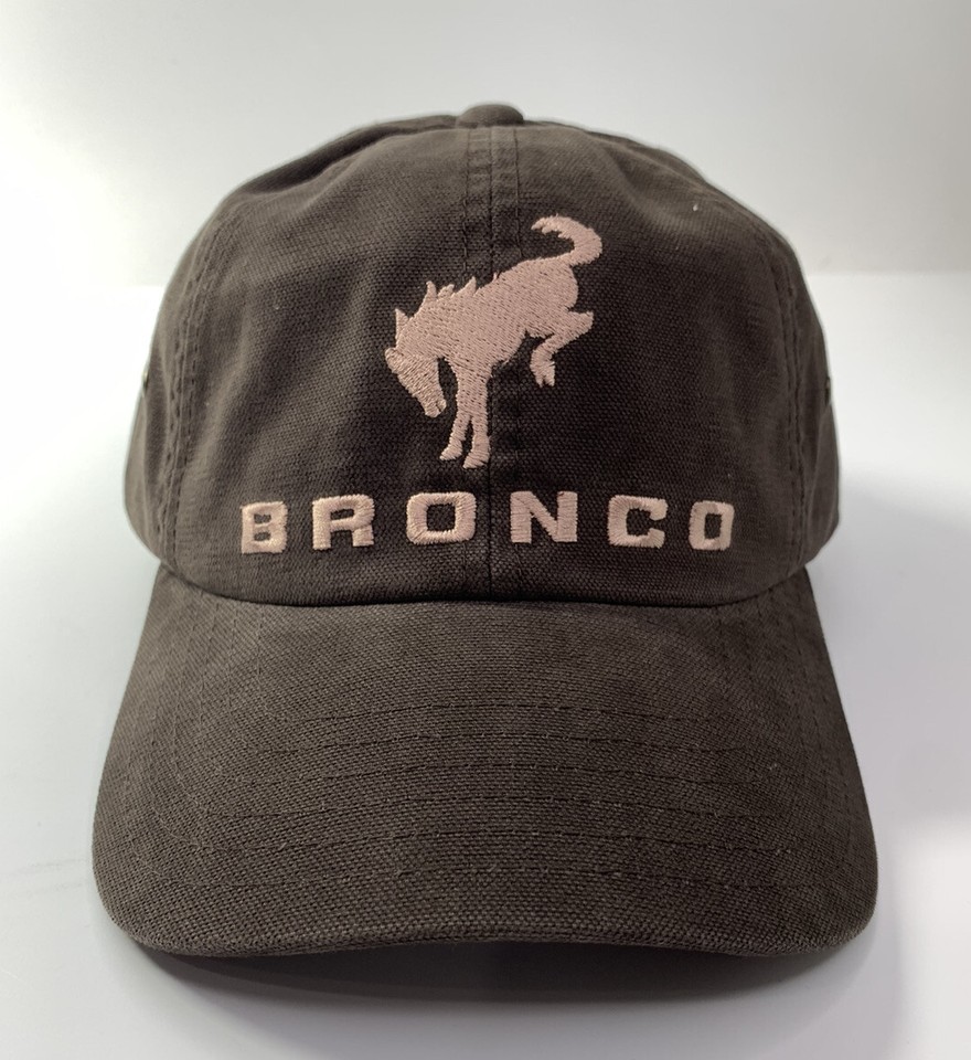 2021-25 Ford Bronco Hat / Cap - Brown w/ Embroidered Tan Bronco Emblem ...