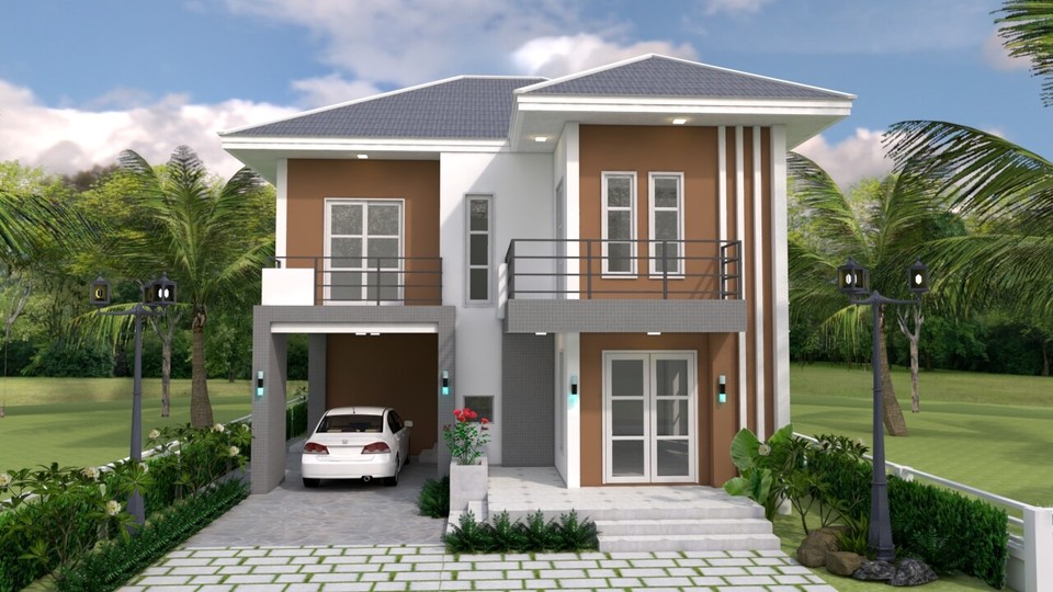 Custom House Plan 9x10 Meter 30x33 Feet 5 Beds 3 Baths Hip Roof (A4 ...