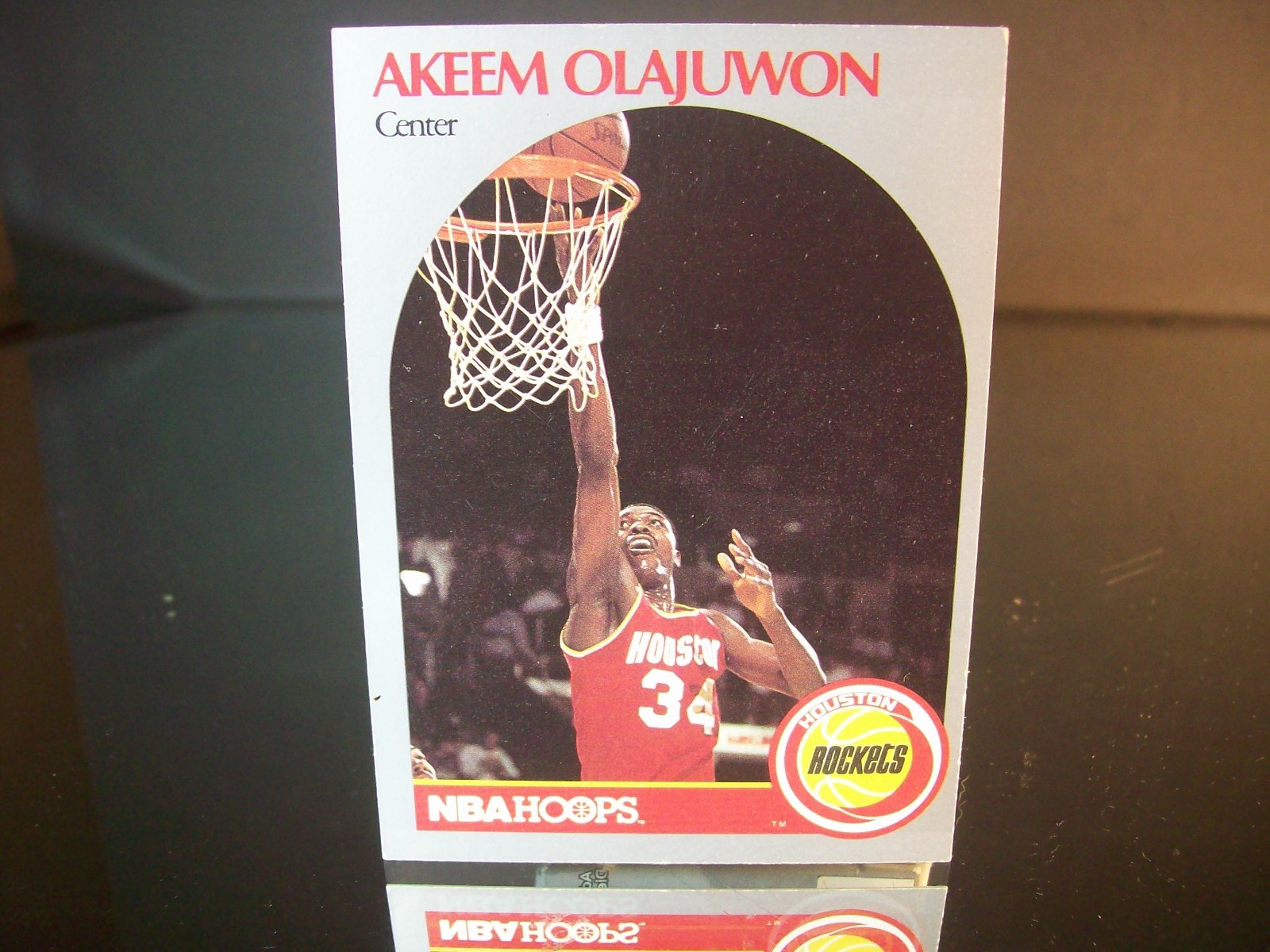 Akeem Olajuwon NBA Hoops 1990 Card #127 Houston Rockets NBA Basketball ...