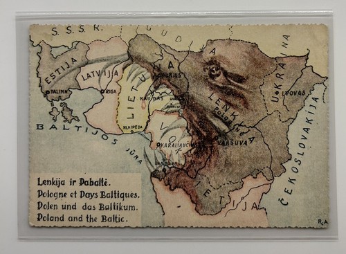 Lithuanian Europe map pre WW2 postcard Lithuanian | eBay