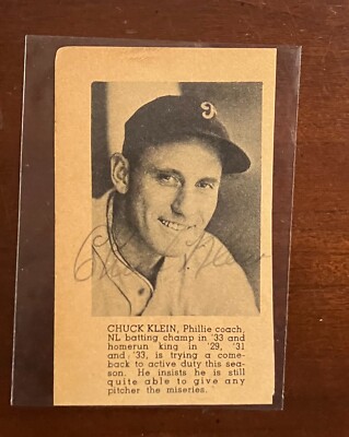Chuck Klein Autograph - MLB HOF on Clipping (2x3) | eBay