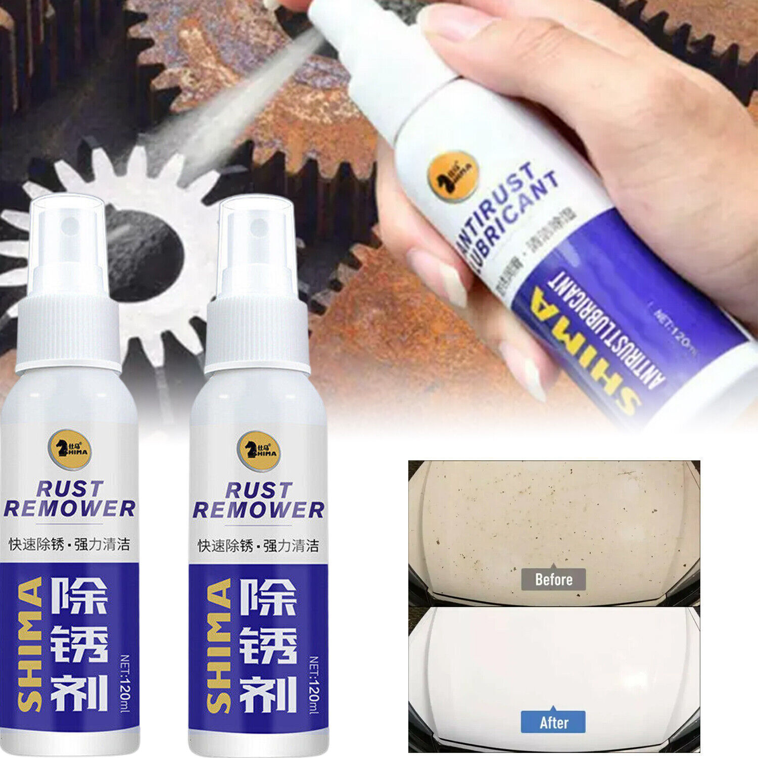 Rustout Instant Remover Spray, Car Care Cleaning Rust Remover 120ml AU ...