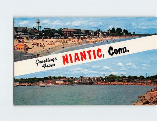 Postcard Crescent Beach Niantic Bay Railroad Bridge Connecticut USA ...