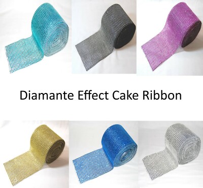 Diamante Effect Ribbon - Various Widths & Lengths - Cake Decoration ...