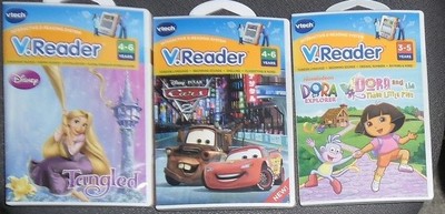 VTECH V READER LOT 3 READERS RAPUNZEL DORA THE EXPLORER DISNEY CARS | eBay