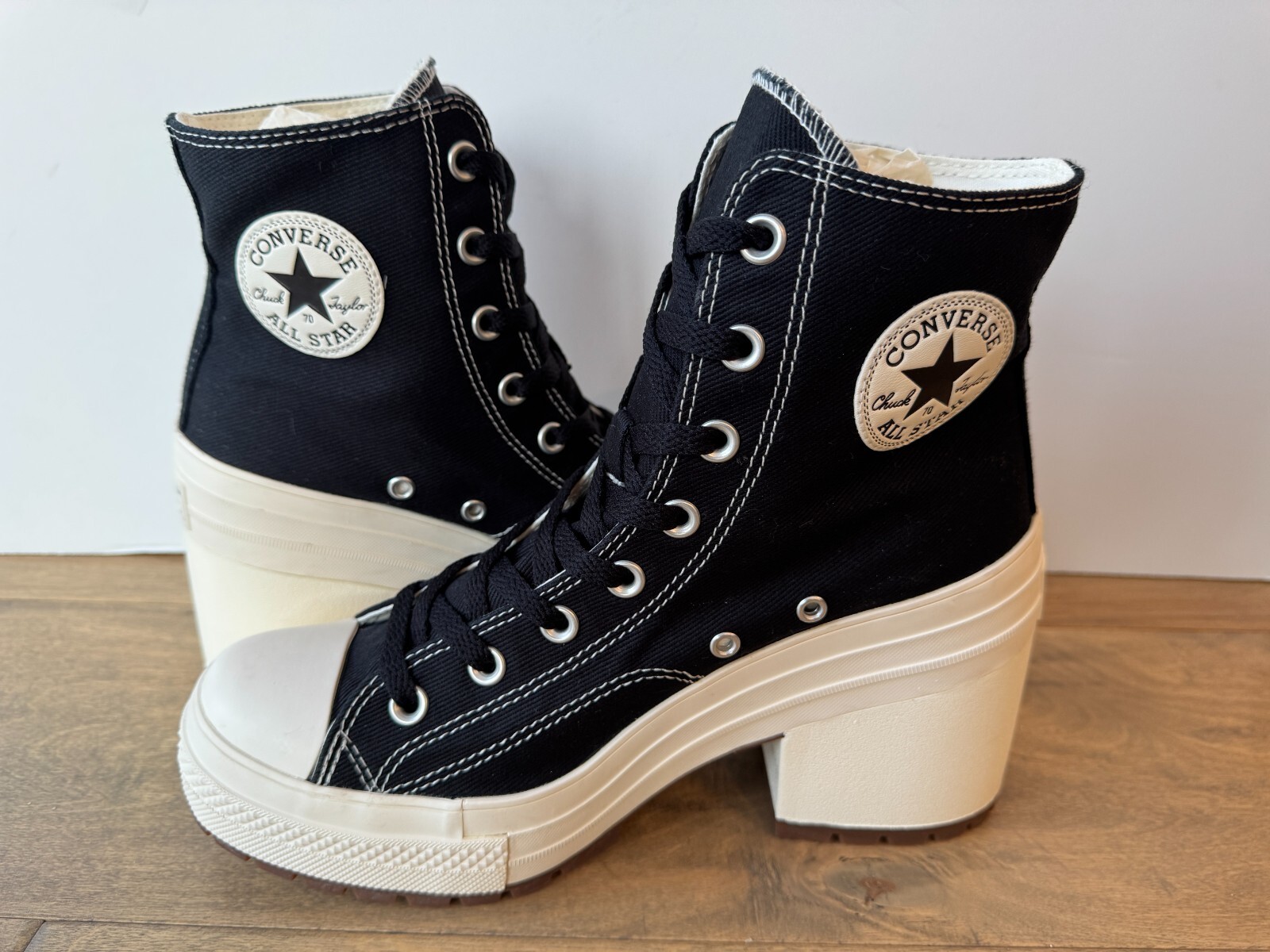 Converse Chuck 70 De Luxe High Heel Shoes Black Egret… - Gem