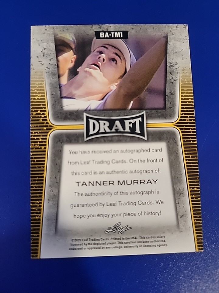 Tanner Murray Leaf Rookie Autograph 2020 Tampa Bay Rays | eBay