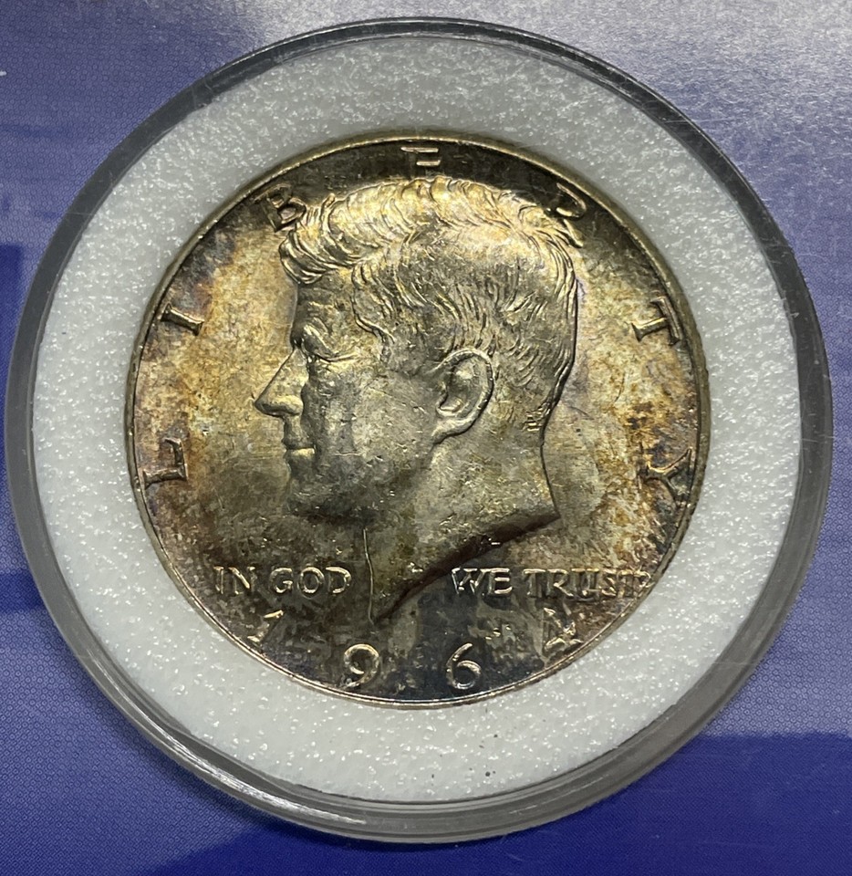 John F Kennedy JFK Memorial Stamp & Half Dollar 1964 Kennedy 50c 90% ...