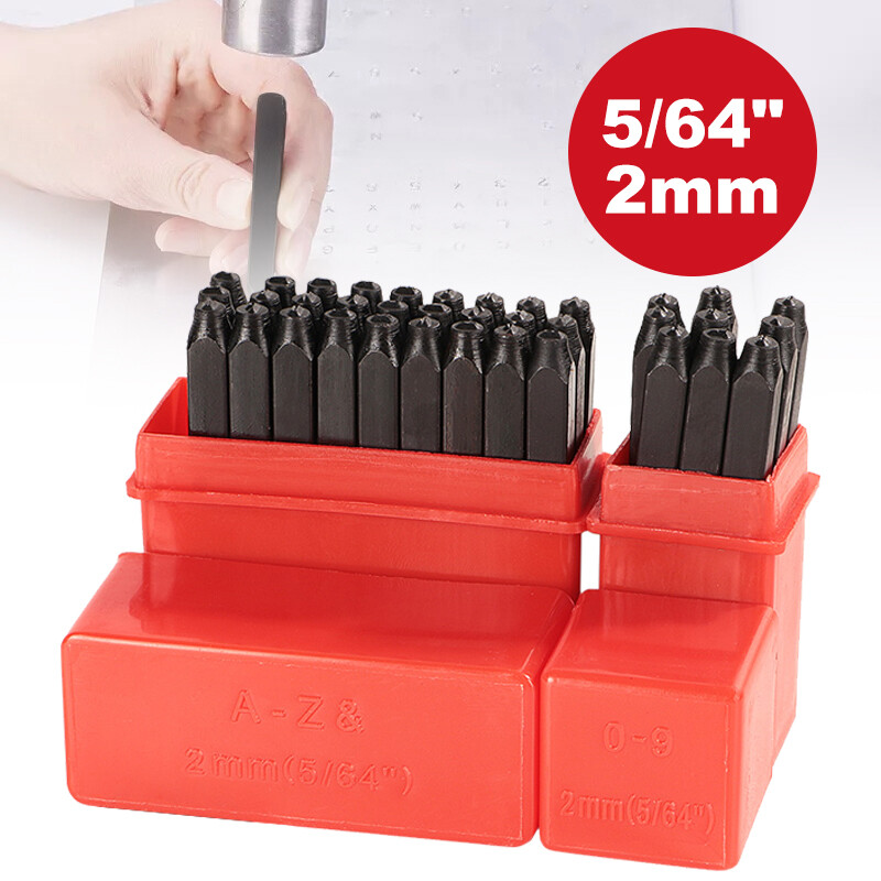36PC Number and Letter Stamp Set 5/64"(2mm) Punch for Metal Wood ...
