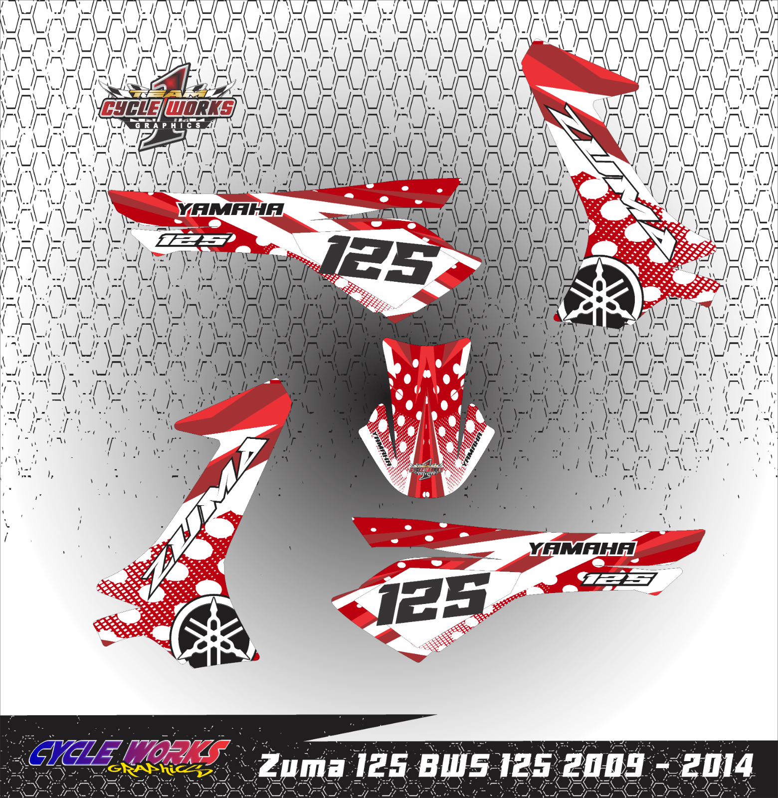 Yamaha Zuma 125 BWS 125 Chuma Graphics Decals Stickers Kits For 2009 ...