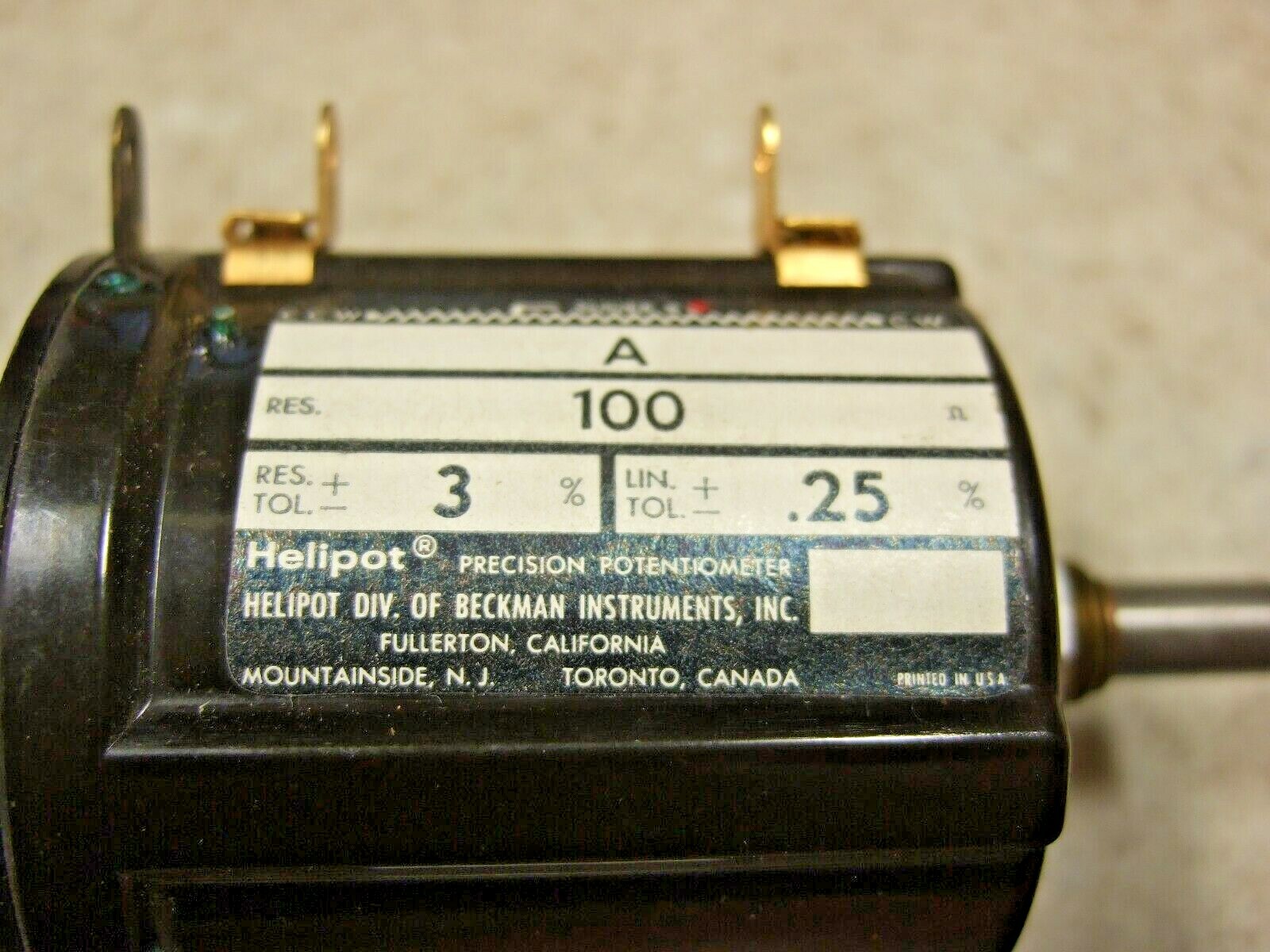 New Beckman Helipot Model A 100 Ohm 3% .25% Linearity 10 Turn | eBay