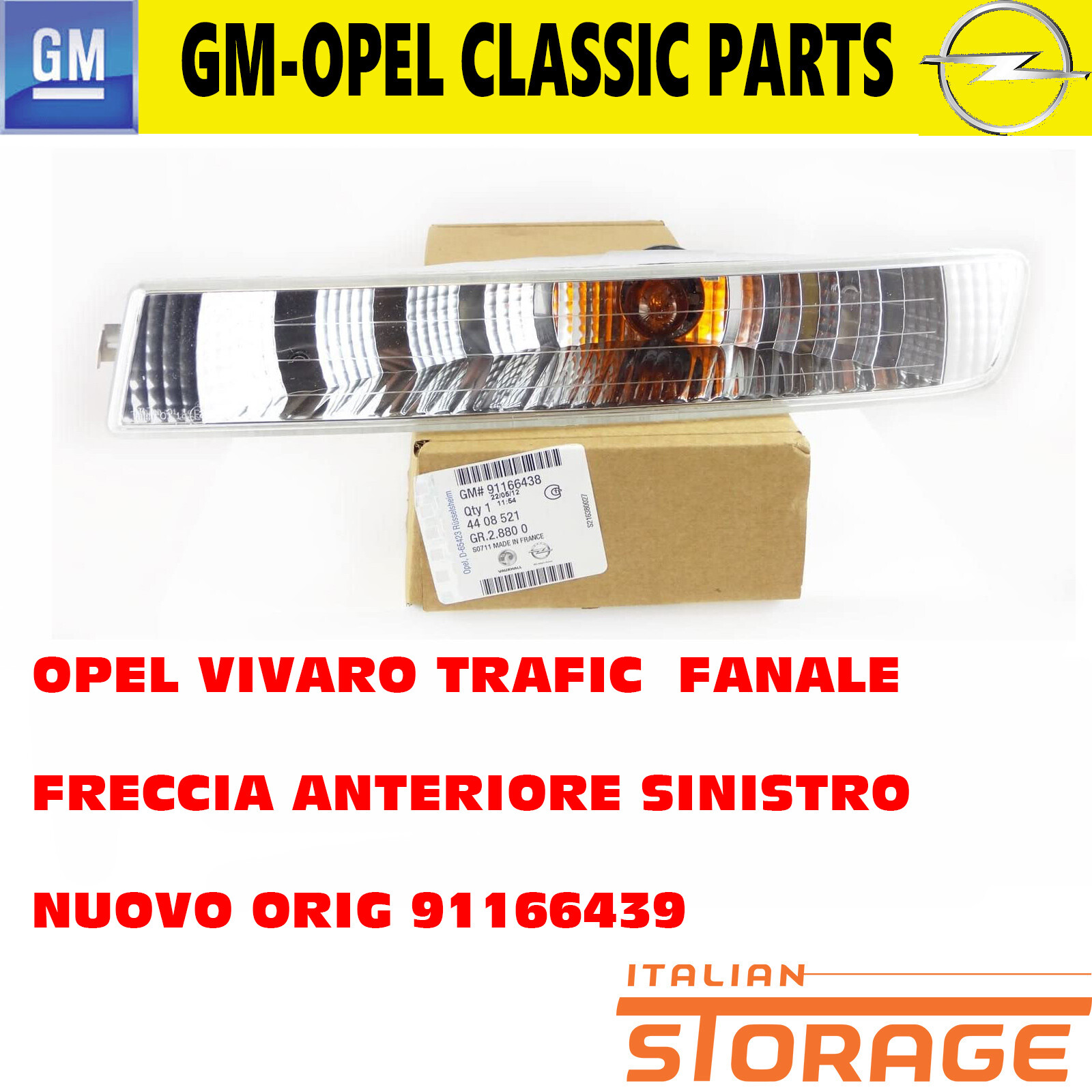 Opel Vivaro Trafic Front Left Turn Signal Light New Genuine 91166439 | eBay
