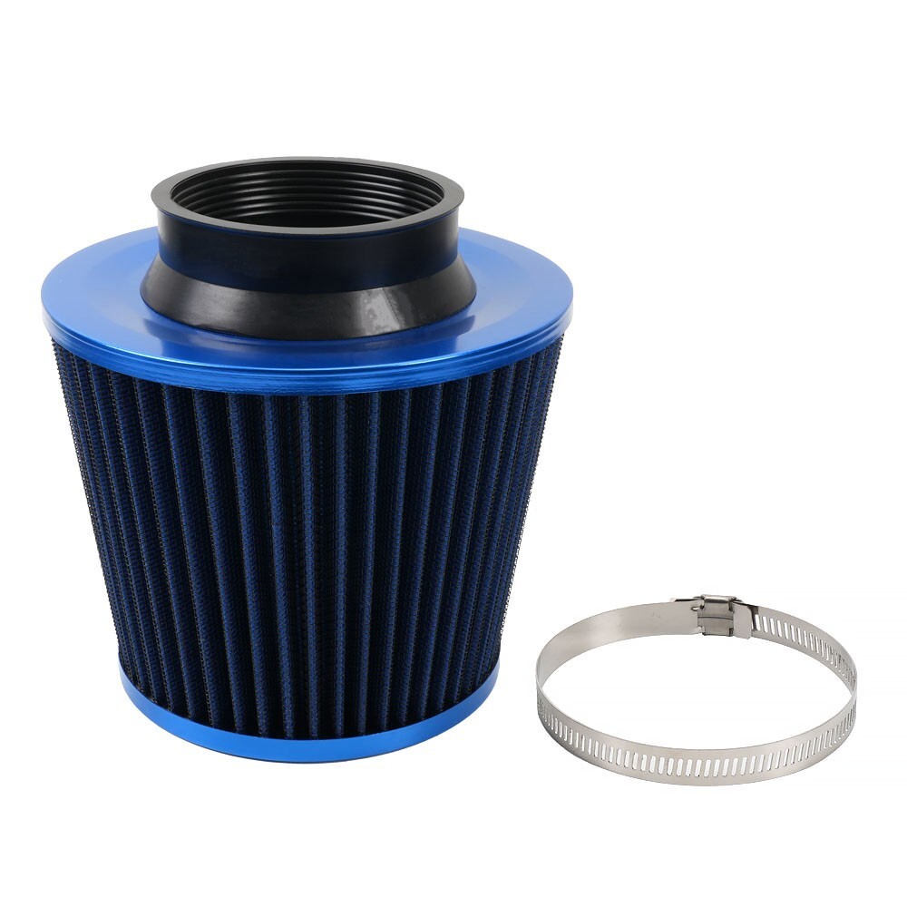 Blue 3" 76mm High Flow Inlet Cold Air Intake Cone Replacement Dry Air ...