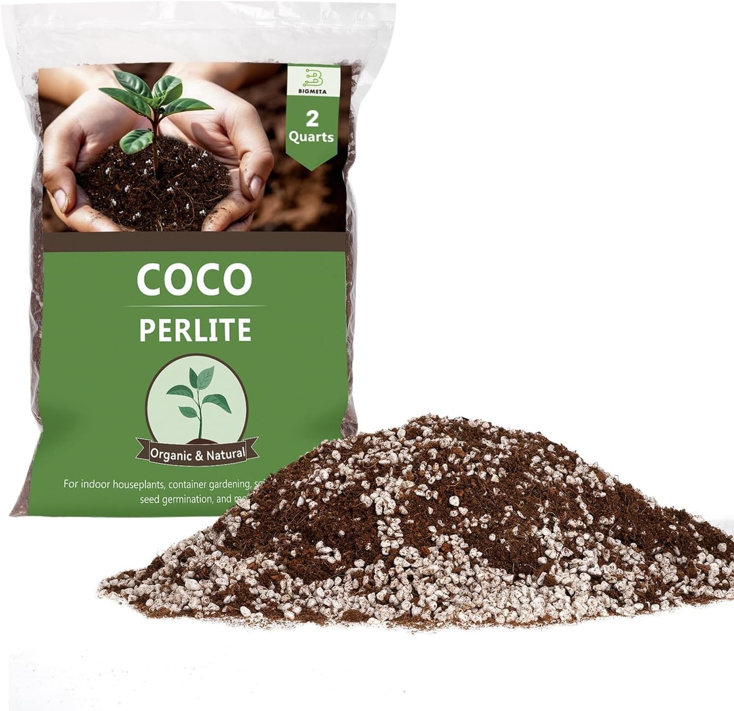Coco Coir Perlite Mix 2QT, Organic Potting Soil, Boosts Drainage ...