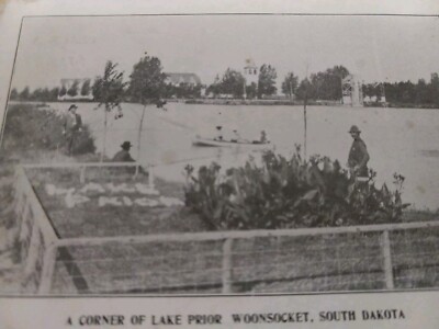 Vintage WOONSOCKET South Dakota RPPC postcard USA Corner Of Lake Prior ...