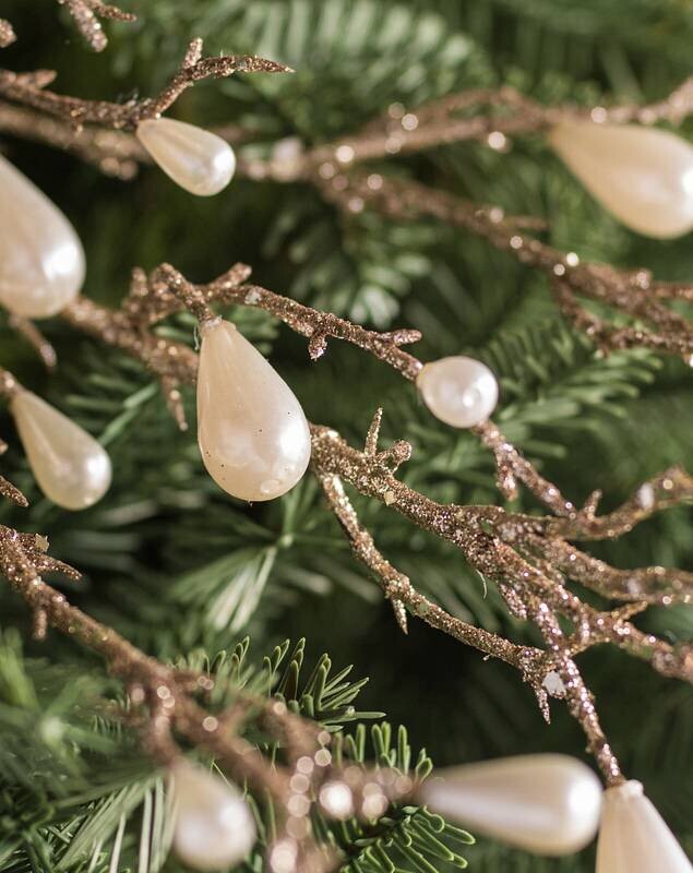WINTER PEARL JEWELED PICKS SET OF 12 CHRISTMAS TREE DECORATION ...