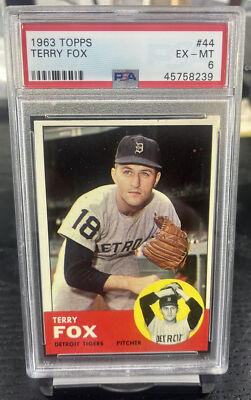 1963 Topps Terry Fox Card #44 PSA 6 EX-MT Detroit Tigers | eBay