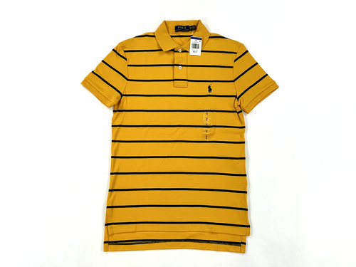 Polo Ralph Lauren Soft Touch Border Polo Shirt - Gold w/ Black - Size ...