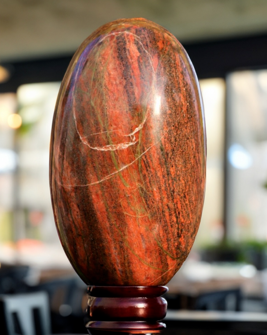 220MM Green Unakite Lingam Natural Healing Crystal Lingam Gemstone Gift ...