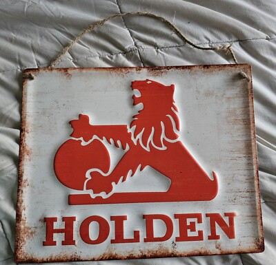 Holden Lion Logo EMBOSSED HANGING Tin Metal Sign 35x28cm NEW Garage,Man ...