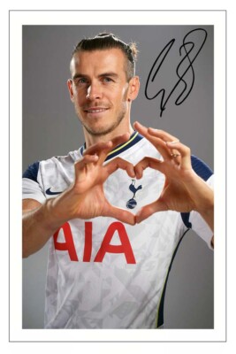 GARETH BALE Signed Autograph PHOTO Signature Gift Print TOTTENHAM ...