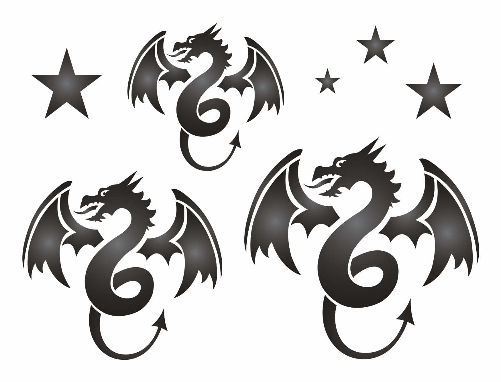 Viking Tribal Dragon STENCIL Rising Welsh Medieval Bird DIY Art Signs ...