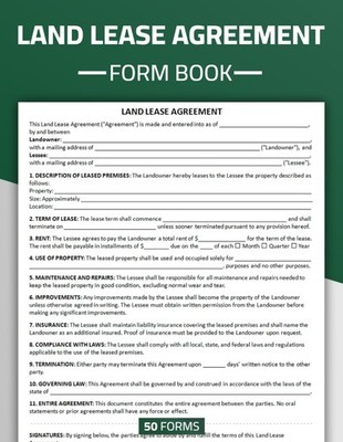 Land Lease Agreement Form Book: Rental Contract Forms for Agricultural ...