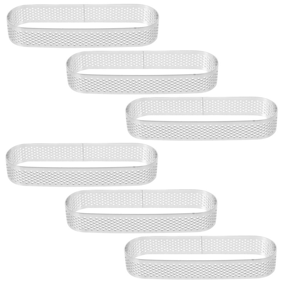 6 Pcs Cake Ring with Hole and Mousse Baking Mold Stainless Circles ...