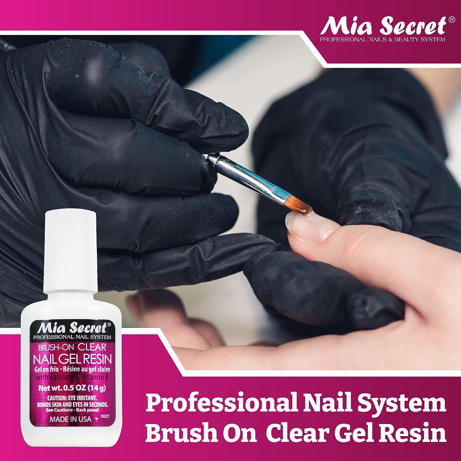 Mia Secret Set of 0.50 Oz Brush On Clear Resin and Strong Jet Glue ...